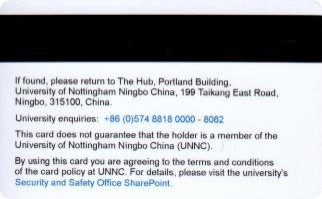 Student University Card and ID Booklet - University of Nottingham ...