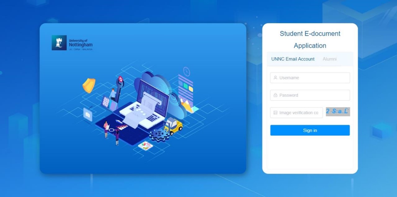 Student E-document Application - University of Nottingham Ningbo China